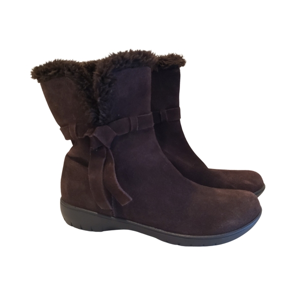 Eurostep | Shoes | Eurostep 75 Leather Bootoe Faux Fur Tripankle Tie ...